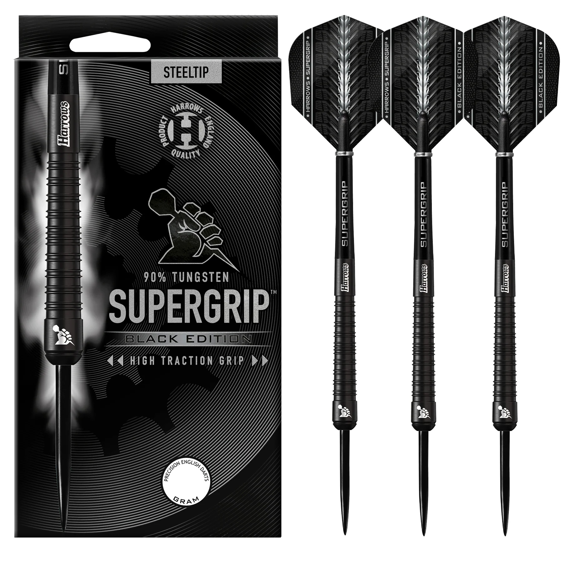 SUPERGRIP BLACK EDITION 90% TUNGSTEN (STEEL TIP) - Harrows Japan オフィシャルサイト
